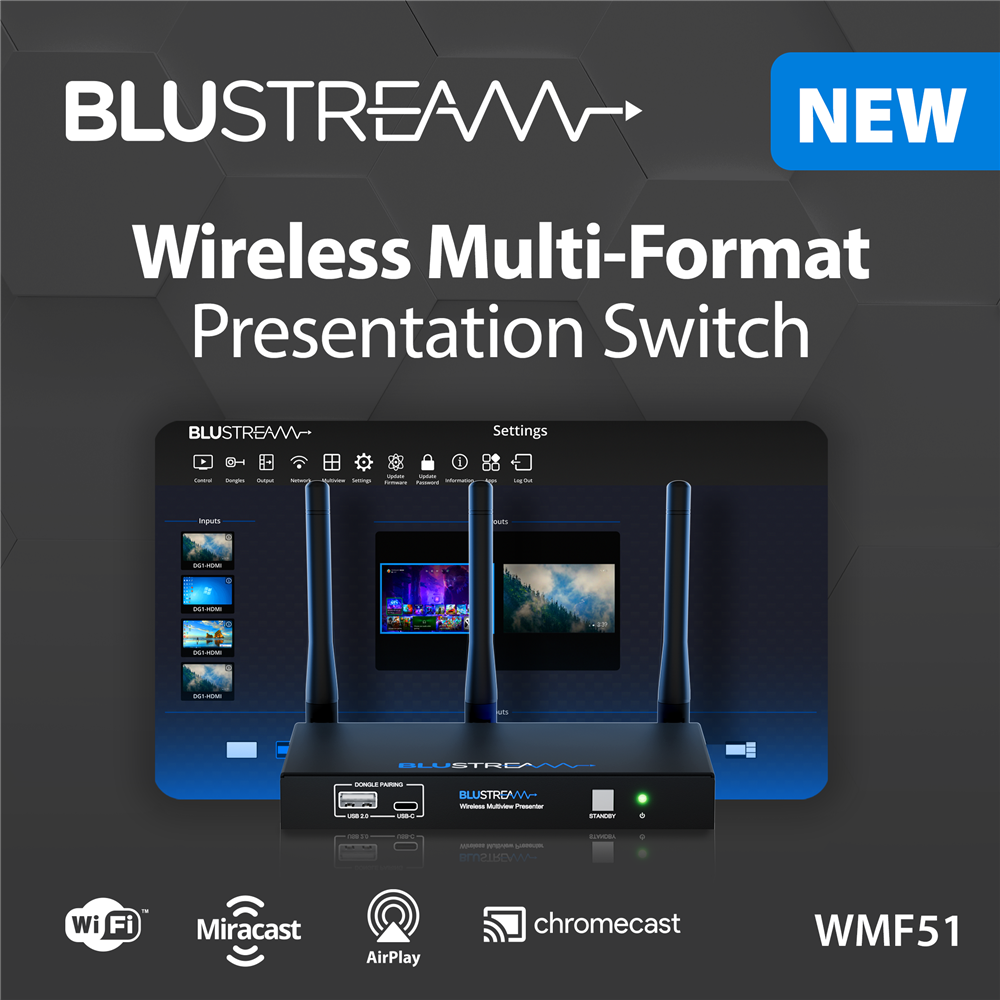 New Advanced Wireless Multiview Solution. Blustream